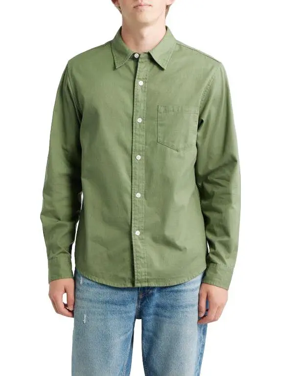 925 ORIGINALS Foreman Classic Fit Washed Twill Button-up Shirt - Washed Sage