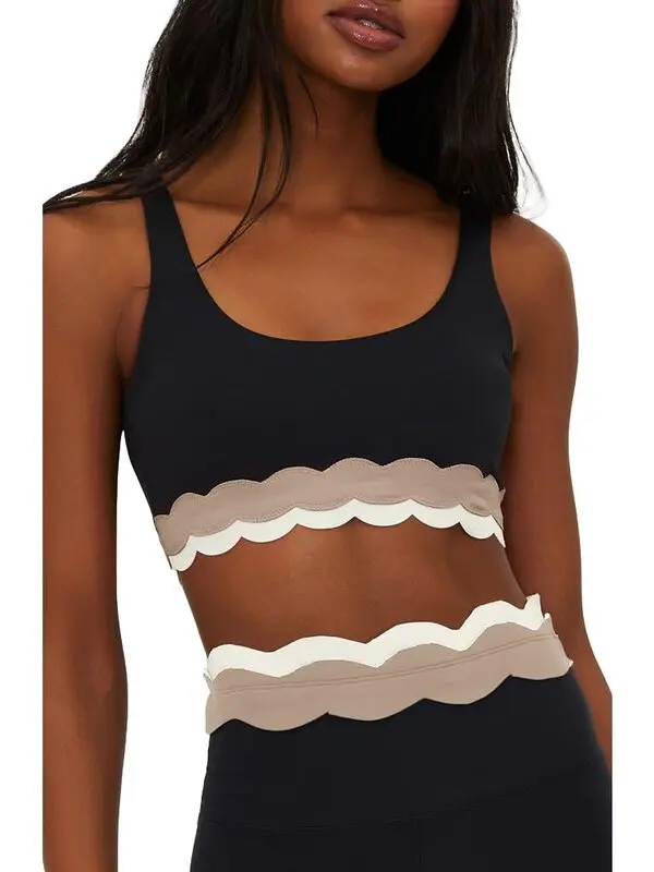 Beach Riot Marin Scallop Trim Sports Bra - Mystic Colorblock
