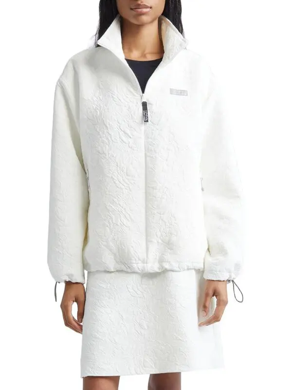 Sandy Liang Ascher Jacquard Quarter Zip Top - White