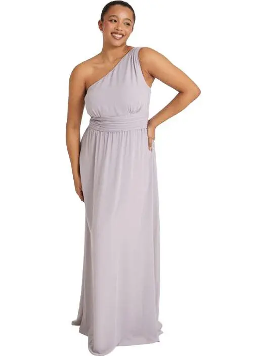 SIX STORIES One Shoulder Chiffon Dress - Lilac