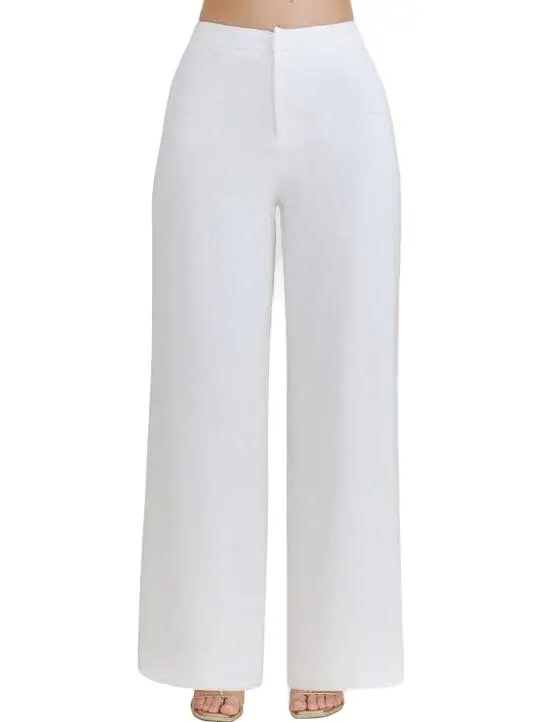 SIX STORIES Tailored Wide Leg Pants - White