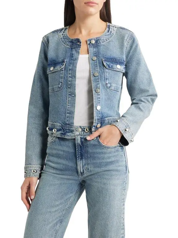 Rails Capistrano Crop Denim Jacket - Desert Sky Studded