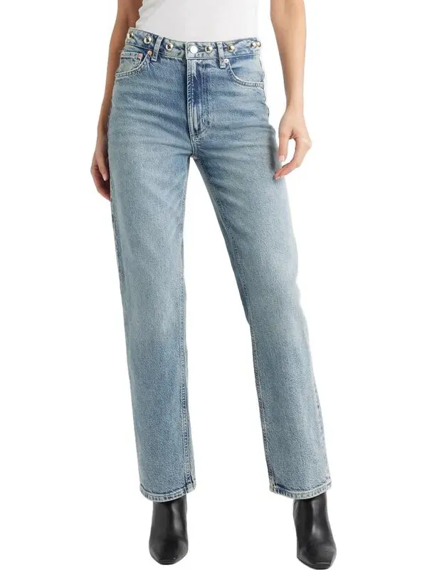 Rails Topanga Studded Straight Leg Jeans - Desert Sky Studded