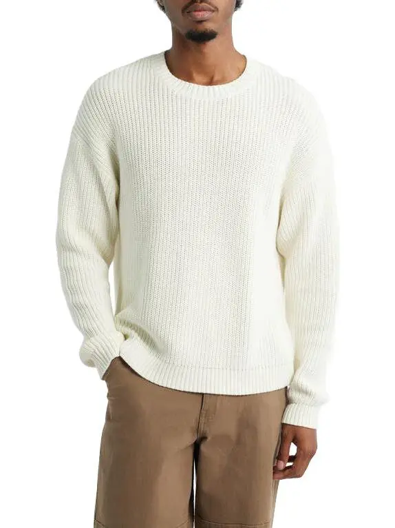 Bp. Oversize Cotton Crewneck Sweater - Ivory Egret