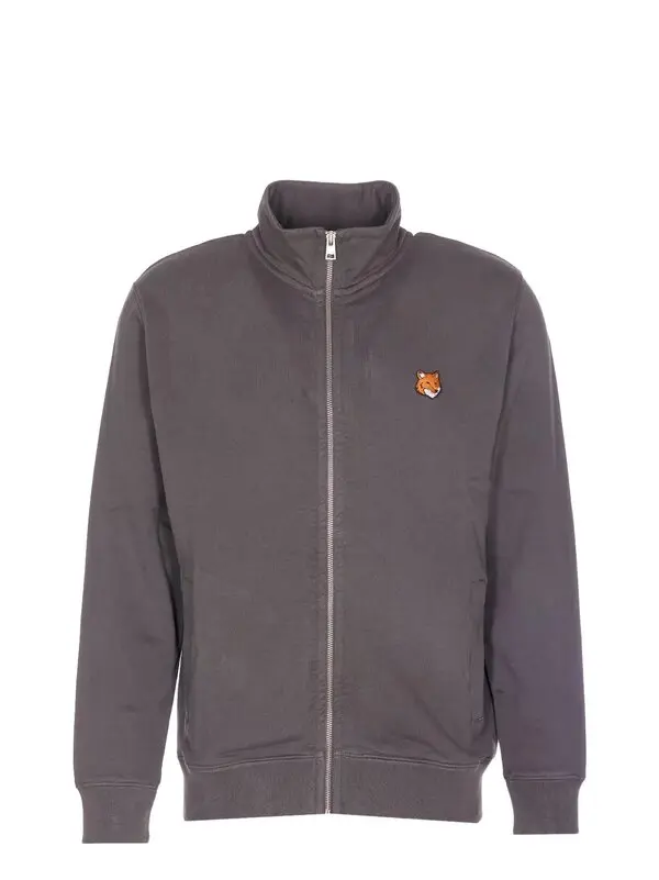 Maison Kitsuné Fox Head Zip-up Sweatshirt - Grey
