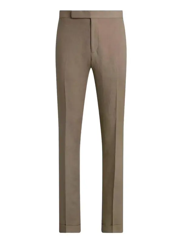 Ralph Lauren Purple Label Cuffed-detail Trousers - Neutrals