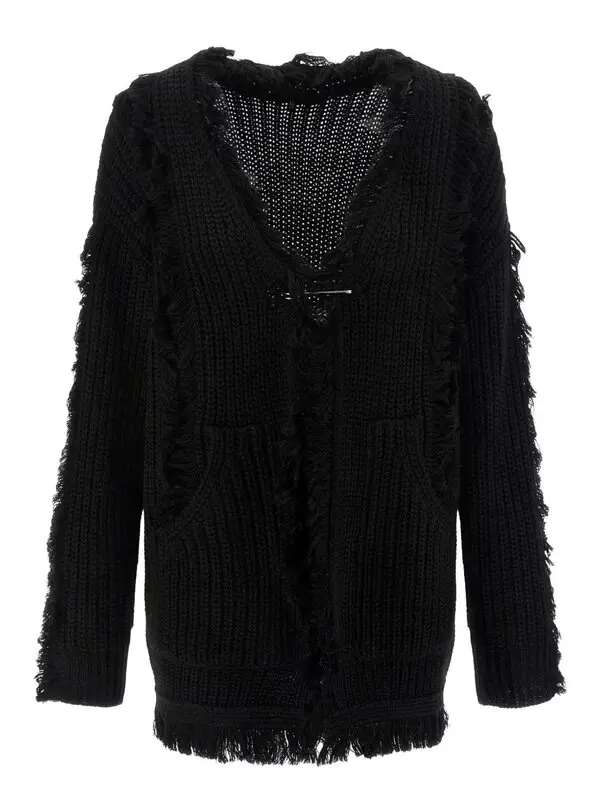 R13 Brooch-detail Cardigan - Black