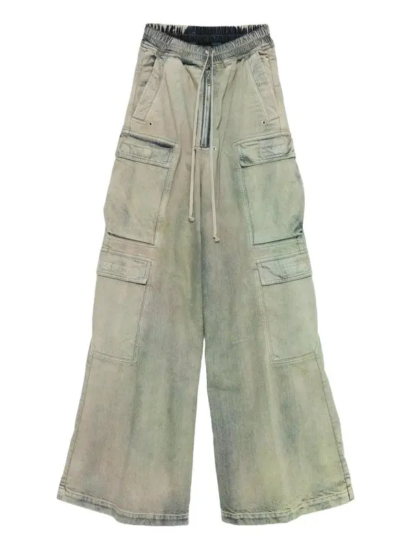 Rick Owens Cargo-pocket Drawstring Jeans - Neutrals