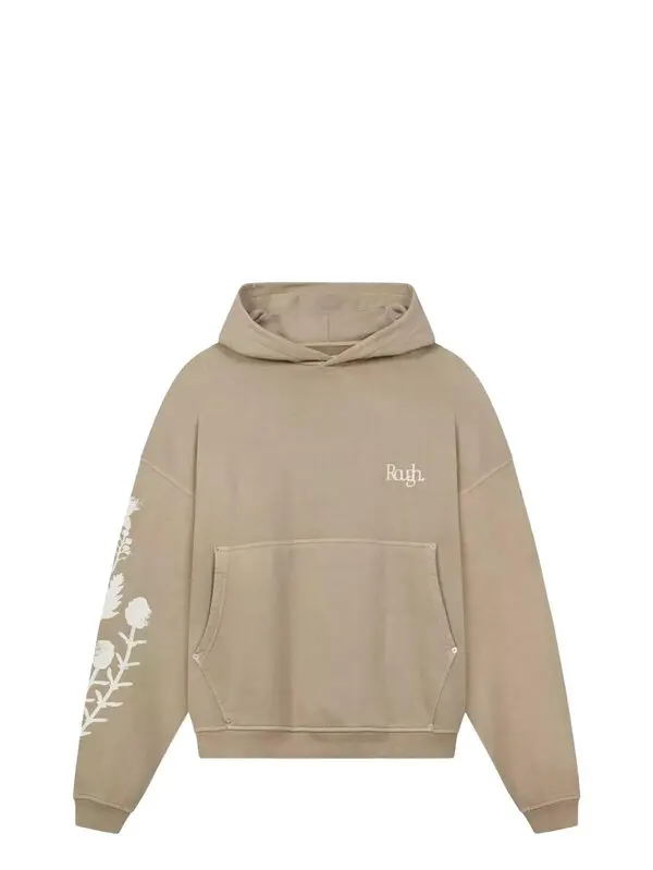 ROUGH. Floral-print Pocket Hoodie - Brown