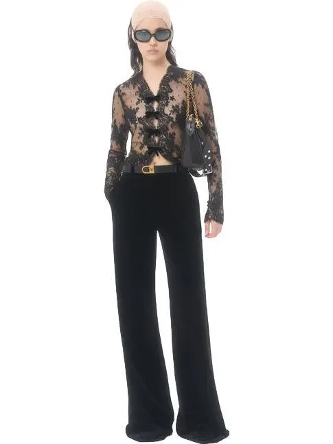 Valentino Garavani Lace Shirt With Bows - Black