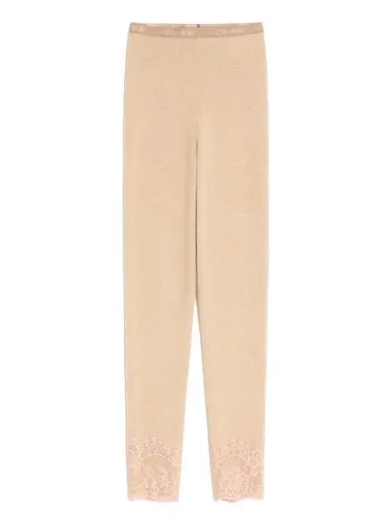 Valentino Garavani Cashmere Leggings With Lace - Neutral