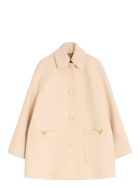 Valentino Garavani Wool Drap Pea Coat - Brown