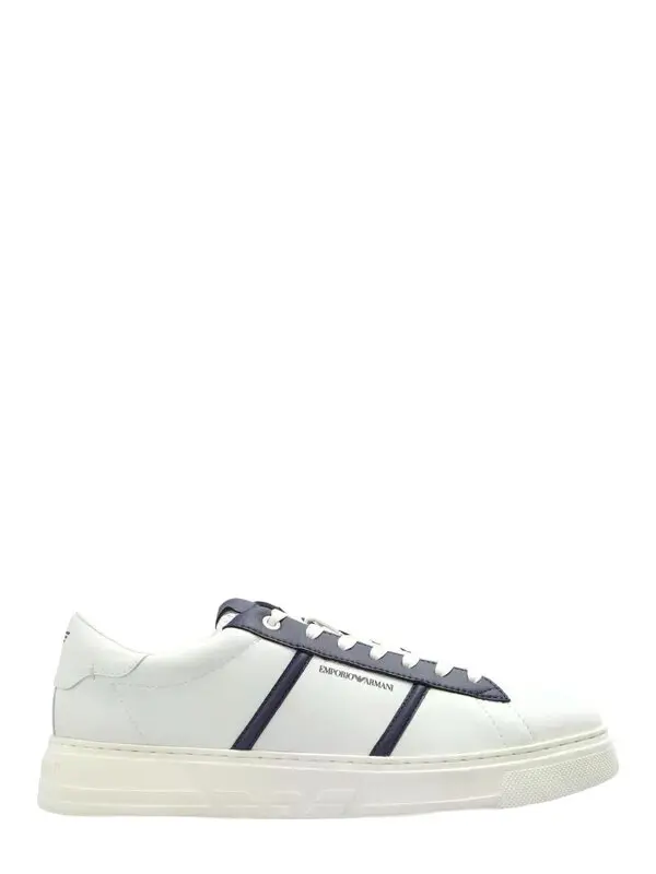 Emporio Armani Leather Panelled Sneakers - White