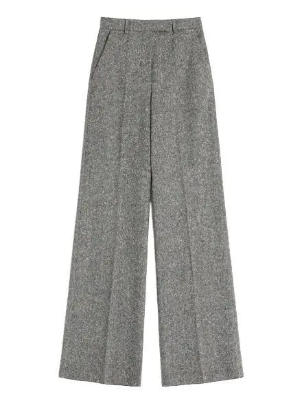 Valentino Garavani Natté Buttoned Weave Palazzo Trousers - Black