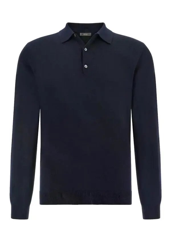 Boggi Milano Wool Polo Shirt - Blue