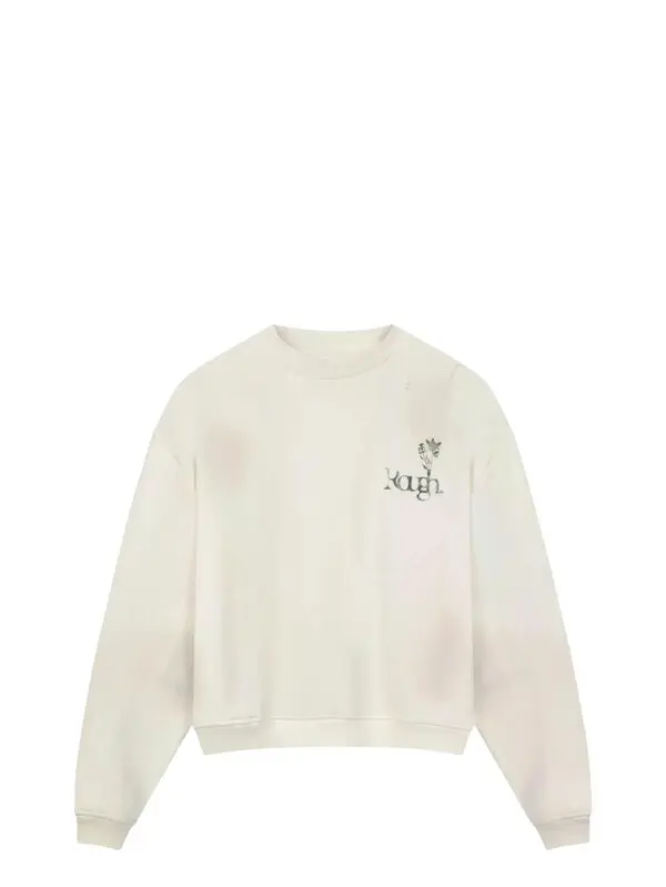 ROUGH. Floral-print Crew-neck Sweatshirt - Neutrals