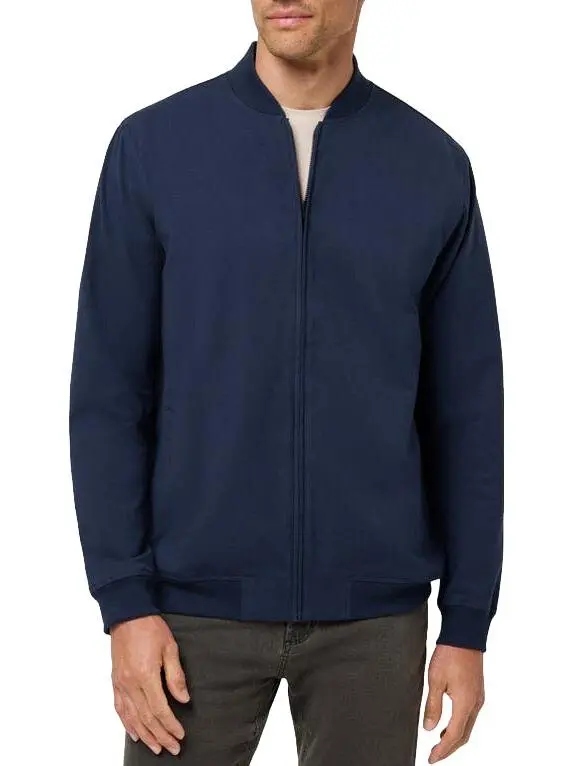 Travis Mathew Stretch Cotton Bomber Jacket - Total Eclipse