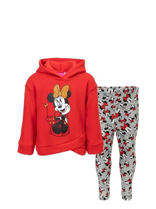Disney Fleece Pullover Hoodie And Leggings Set - Red