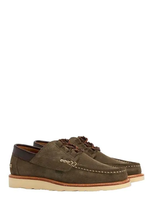 Barbour Murtun Lugged Leather Lace-up Shoe - Moss Grey Suede