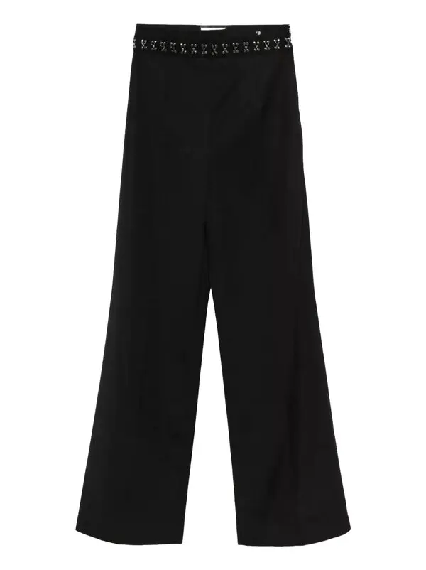 NISSA Embellished-waist Trousers - Black