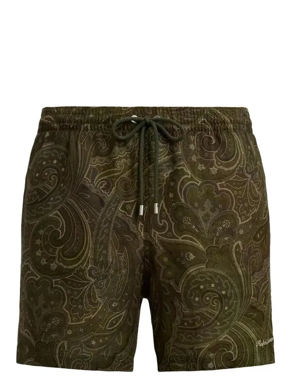 Ralph Lauren Purple Label Paisley Drawstring Swim Shorts - Green