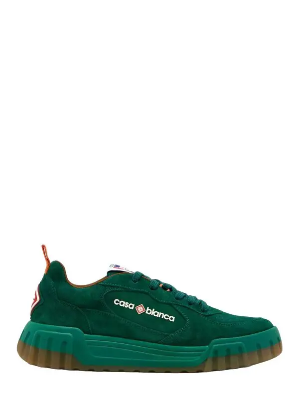 Casablanca Court Suede Platform Sneakers - Green