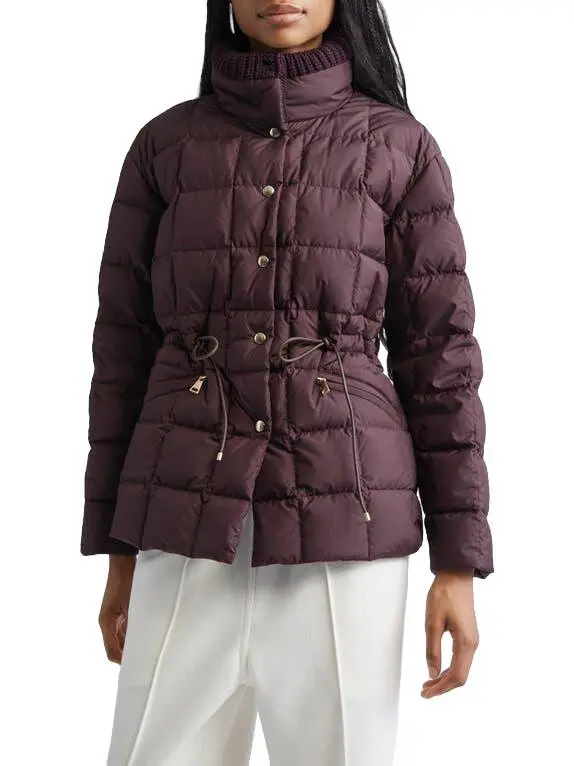 Moncler Antigone Box Quilted Down Jacket - Dark Mahogany