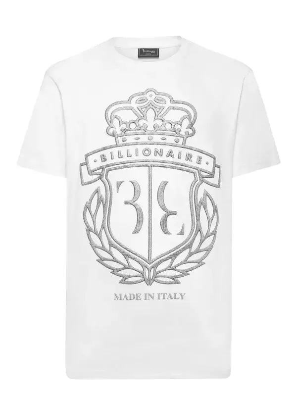BILLIONAIRE Crest Round-neck T-shirt - White