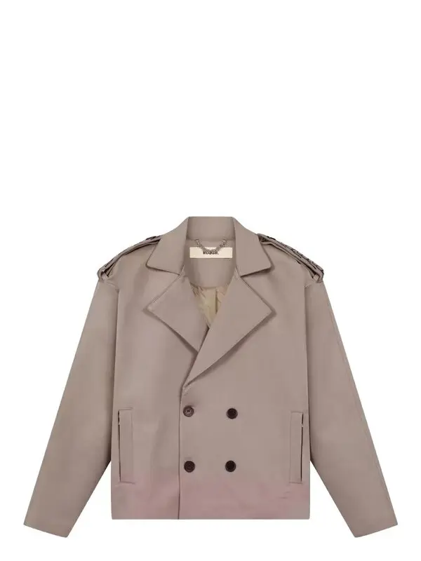 ROUGH. Cropped Double-breasted Trench Jacket - Green