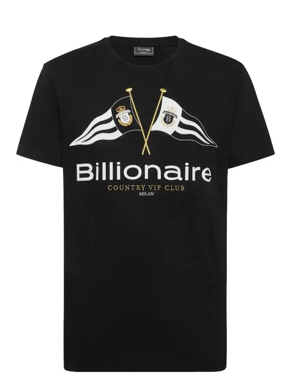 BILLIONAIRE Flags Round-neck T-shirt - Black