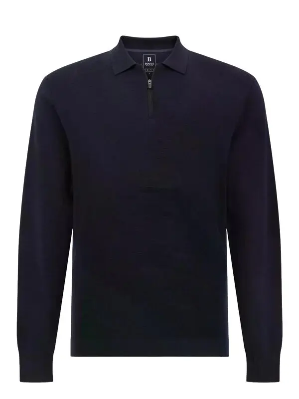 Boggi Milano Half-zip Polo-neck Sweater - Blue