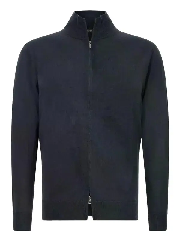 Boggi Milano Full-zip Wool Sweater - Blue