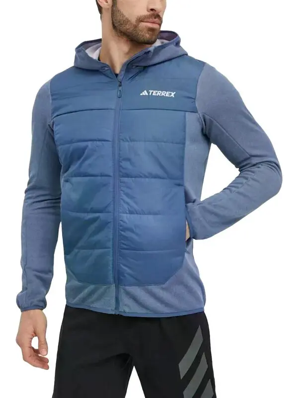 Adidas Quilted Hooded Jacket - Blue