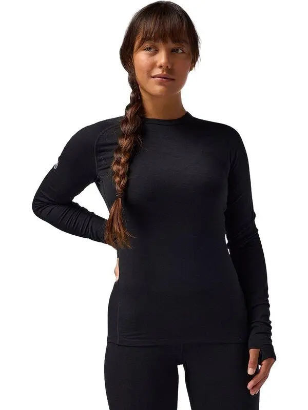 BACKCOUNTRY Cedars Rws Merino Lightweight Crew Baselayer Top - Black