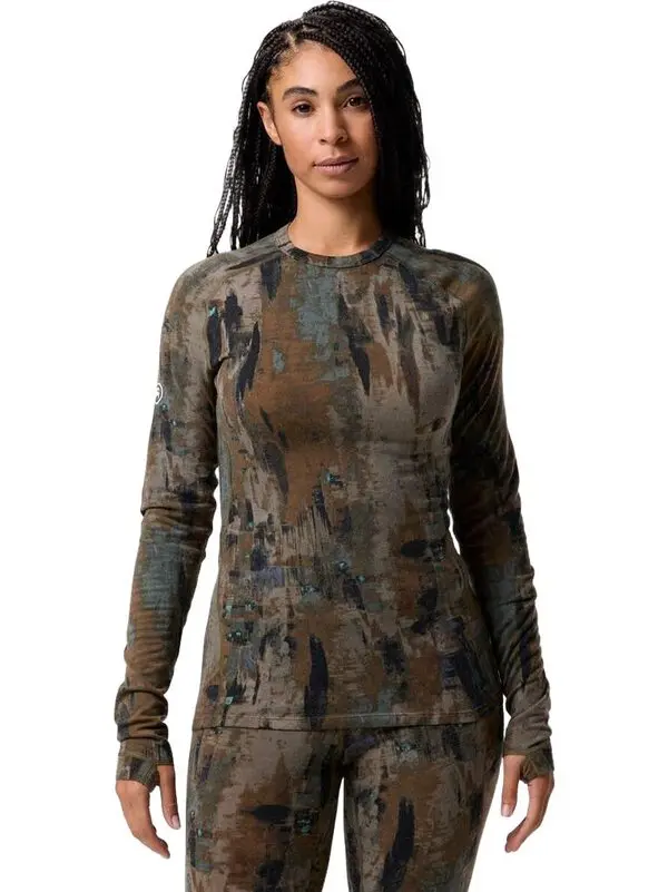 BACKCOUNTRY Cedars Rws Merino Lightweight Crew Baselayer Top - Camo Pendula Print