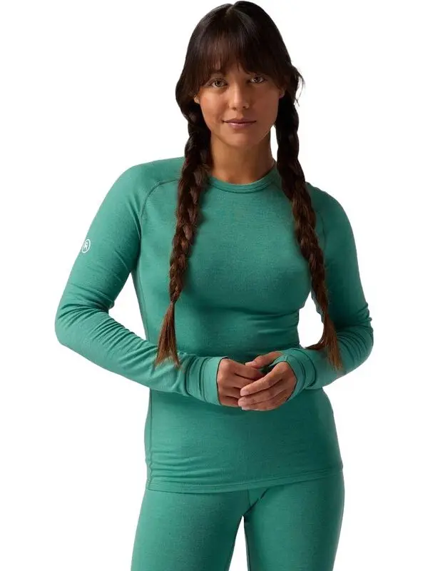 BACKCOUNTRY Cedars Rws Merino Lightweight Crew Baselayer Top - Gearhead Green