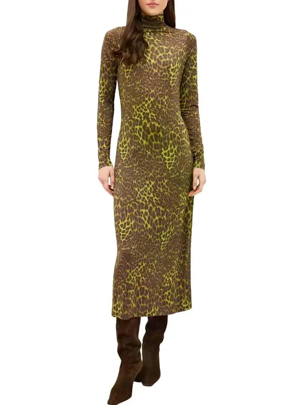 MARIE OLIVER Paxton Leopard-print Midi Dress - Brown
