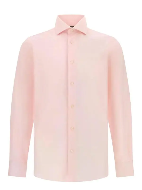 Boggi Milano Windsor-collar Cotton Shirt - Pink