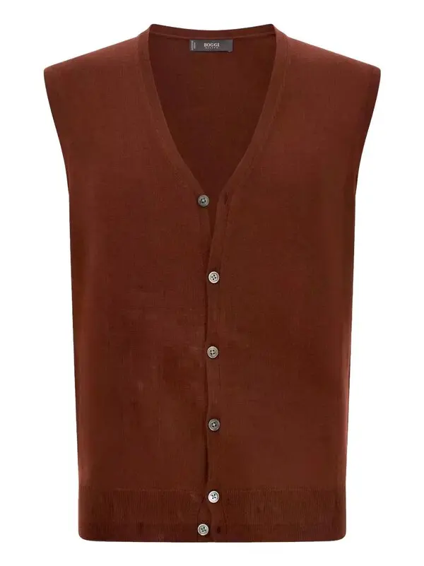 Boggi Milano Wool Waistcoat - Red