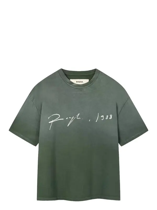 ROUGH. Signature-print T-shirt - Green