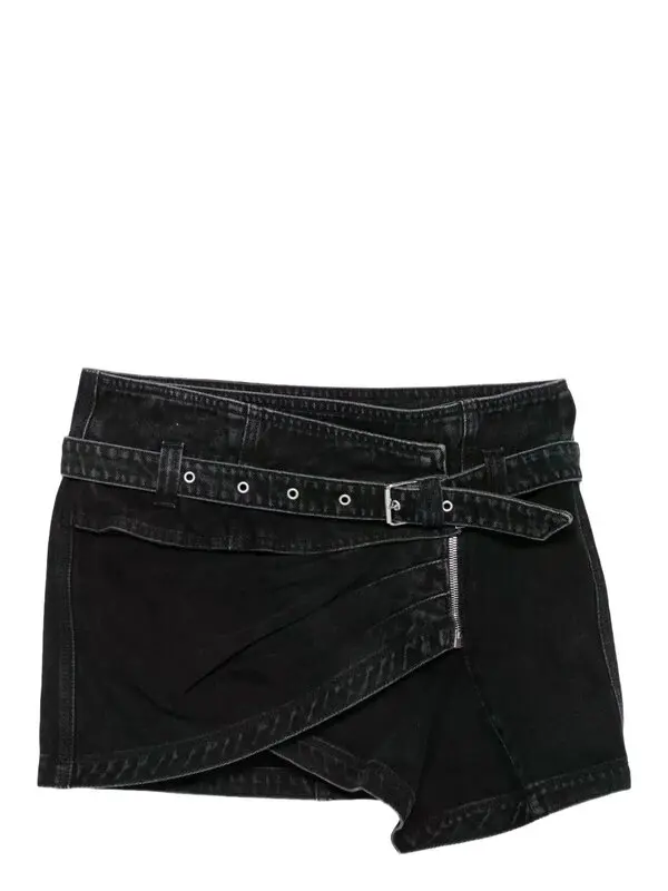 Isabel Marant Siyen Belted Zip-front Denim Skirt - Black