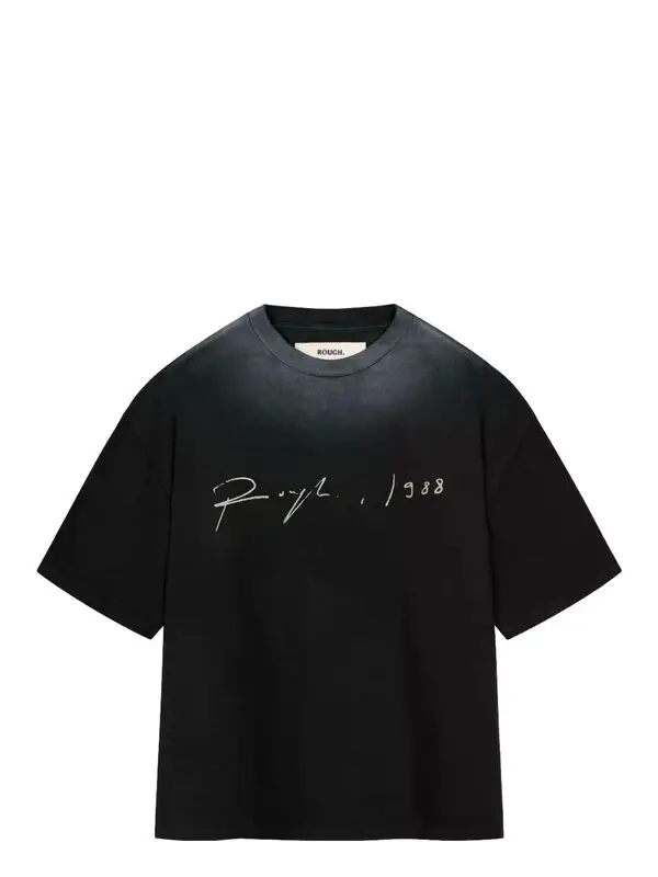 ROUGH. Signature-print T-shirt - Black