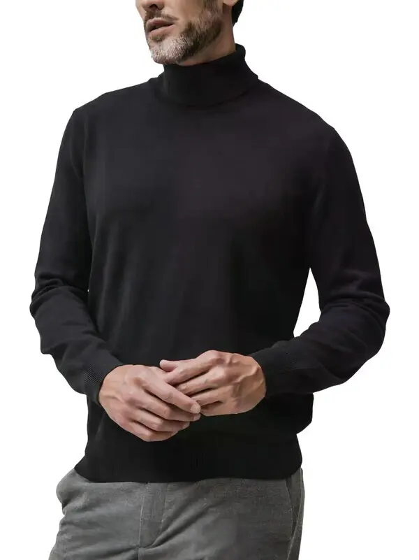 GIUUNO Turtleneck Long-sleeve Sweater - Black