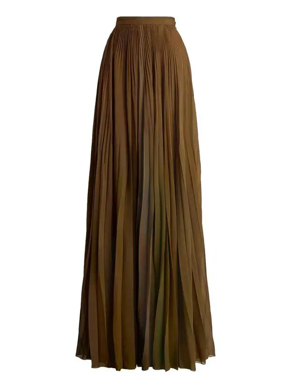 Ralph Lauren Pleated Maxi Skirt - Brown