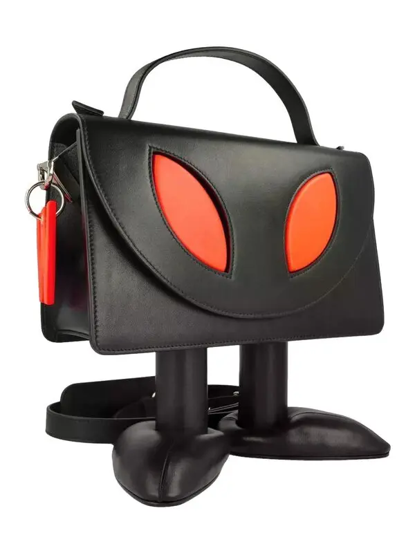 WALTER VAN BEIRENDONCK Alien Leather Tote Bag - Black