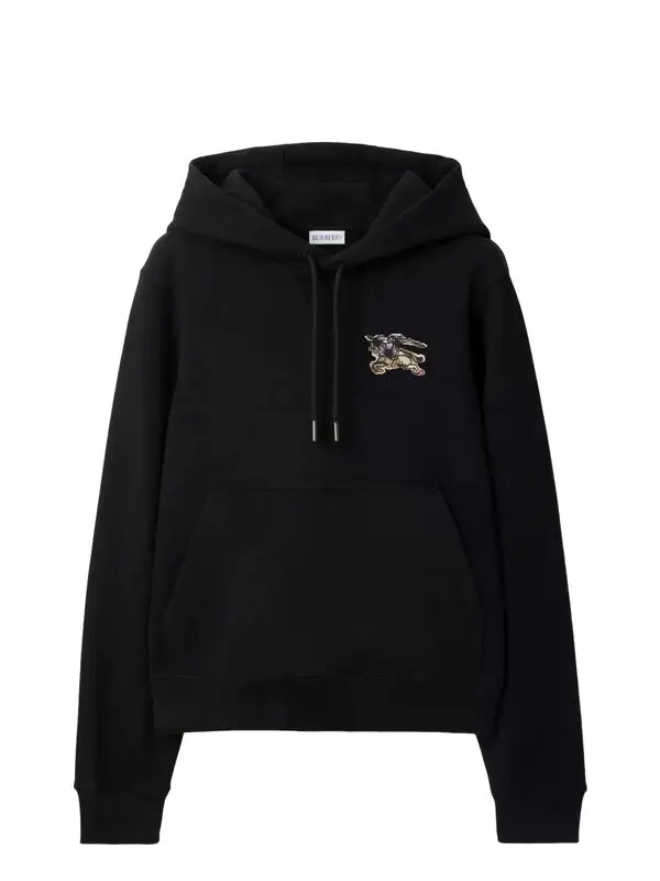 Burberry Equestrian Knight Design Hoodie - Black