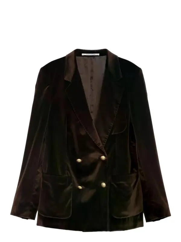 Tagliatore Double-breasted Velvet Blazer - Brown