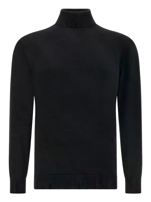 Boggi Milano Turtleneck Merino Wool Sweater - Black