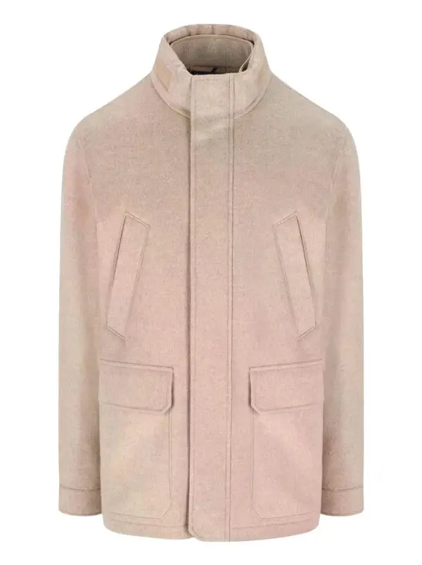 Zegna Cashmere High-neck Jacket - Neutrals