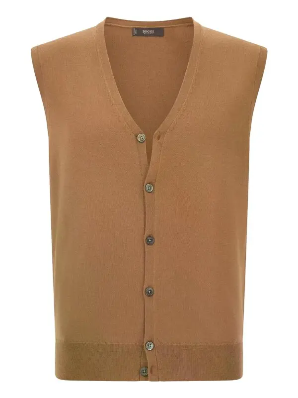 Boggi Milano Wool Waistcoat - Brown